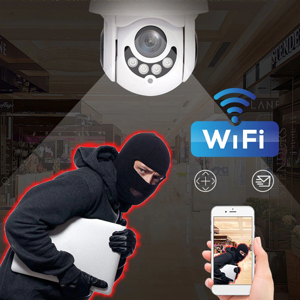 Купольная Wi-Fi камера наблюдения с ночным видением в помещении с ...