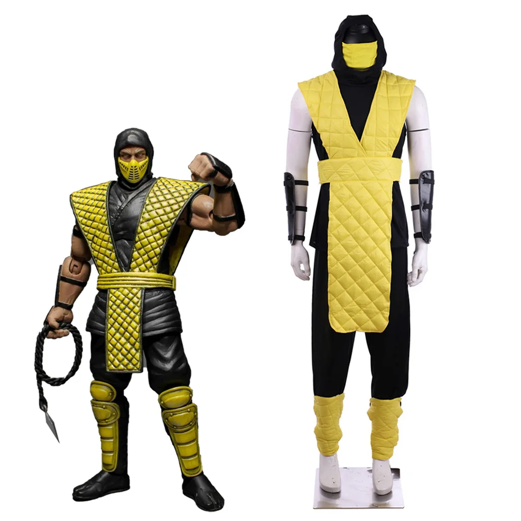 Game Mortal Kombat X Scorpion Costume Sub Zero Cosplay Yellow Blue ...