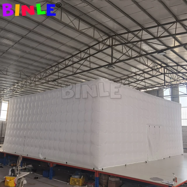 Garden Outdoor 10m Giant White Inflatable Cube Tent With LED Lights Air ...