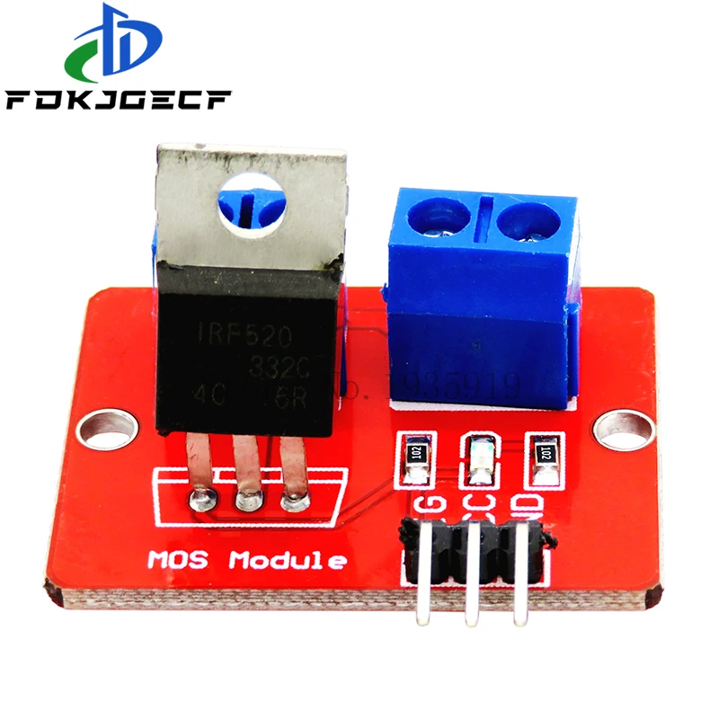 Botón Mosfet superior de 0 24V, módulo de controlador MOS IRF520 para ...