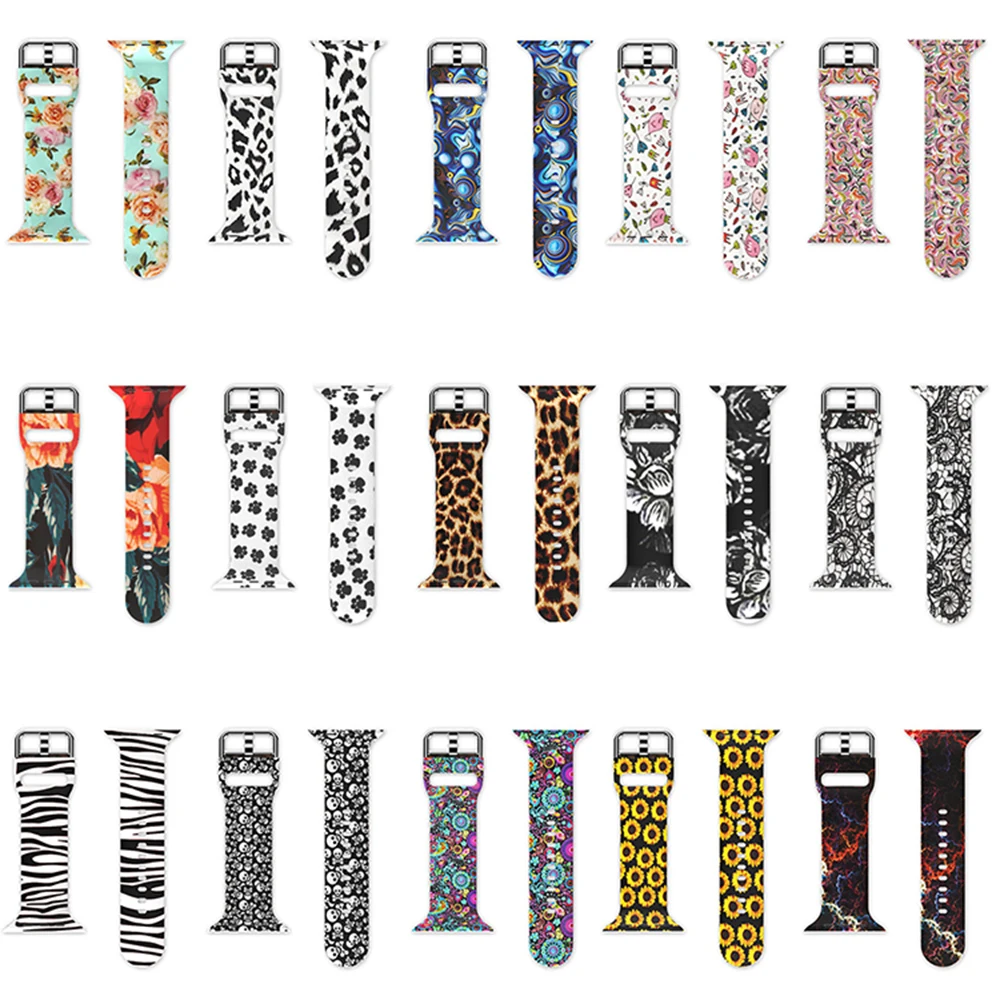 Pattern Printed Strap for Apple Watch 49mm 45mm 41mm 44mm 42mm 40mm ...