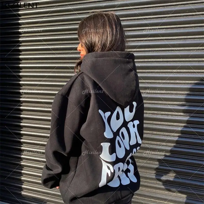 Oversized Hoodie Women Gothic Y2k Clothing Emo Long Sleeved Hooded ...