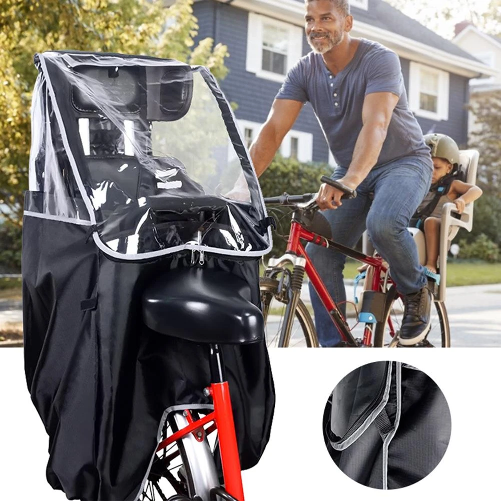Child Safety Seats Rain Cover Bike Rain Cover Breathable Durable Bicycle Rain Protection Shield ...