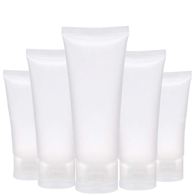 50pcs/lot Clear Plastic Soft Tubes 30ml 50ml 100ml Empty Cosmetic Cream ...