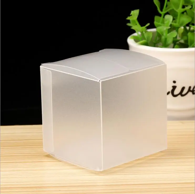 50Pcs Frosted Transparent Clear Gift Candy Box Square PVC Chocolate ...