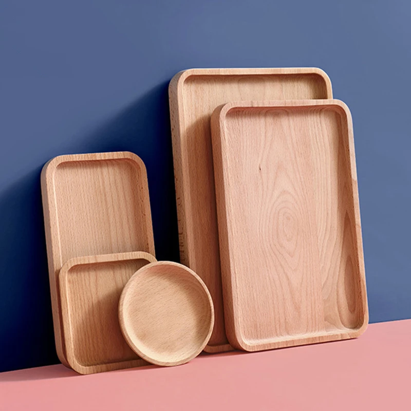 Pallet-Japanese-Wood-Grain-Rectangle-Round-Dinner-Plate-Snack-Dish ...