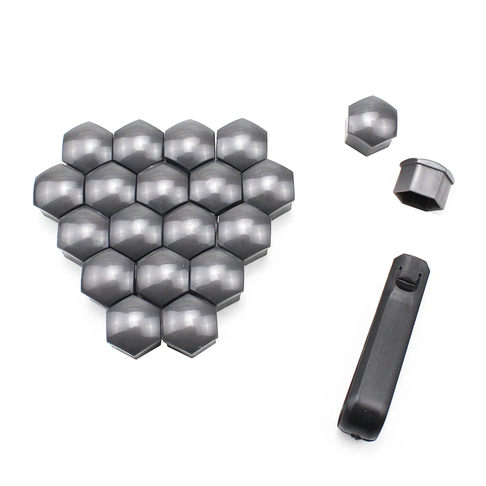 Car accessories 17mm Gray Car Wheel Lug Bolt Nut Cover Cap with Puller for Audi A1 A3 A4 A5A7 A8 ...