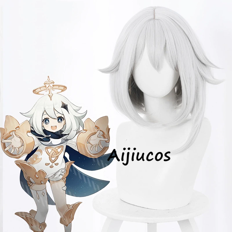 Game Genshin Impact Paimon Cosplay Wig Halloween Party Costume ...
