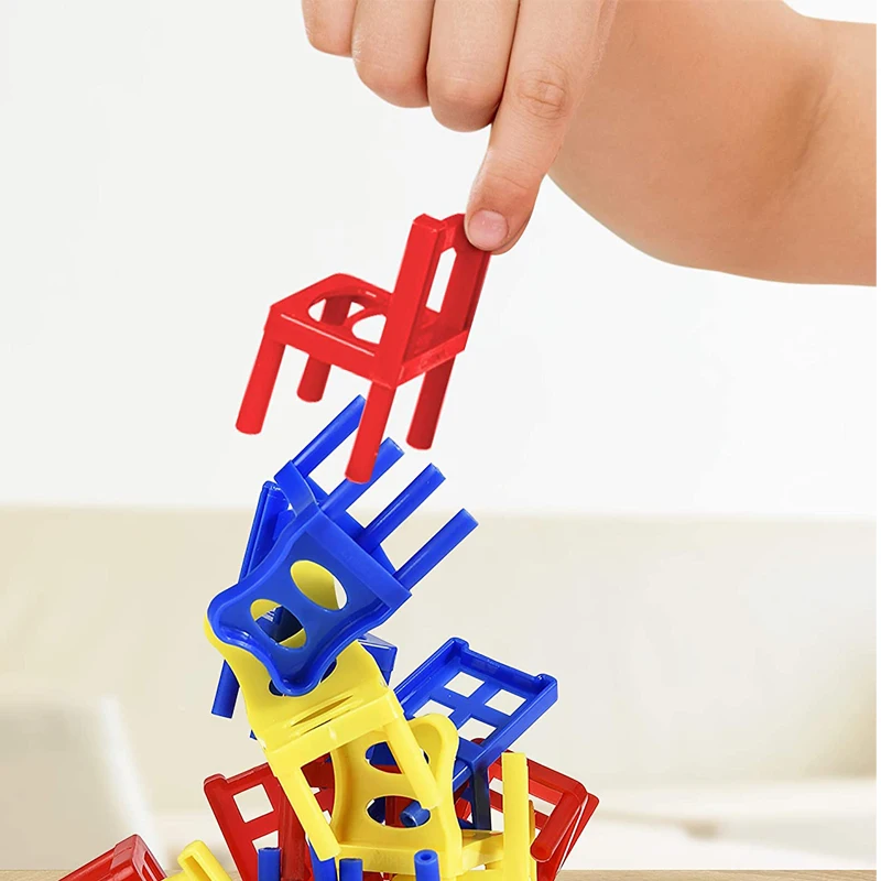 Free-Ship-One-Set-18-Mini-Balancing-Stacking-Chairs-Game-Toy-New-Family ...