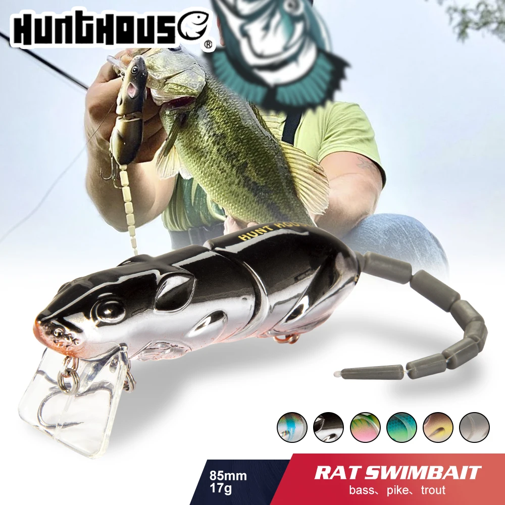 Hunthouse Hard Fishing Lures Rat Bait Leurres For Bass Pike Trout ...