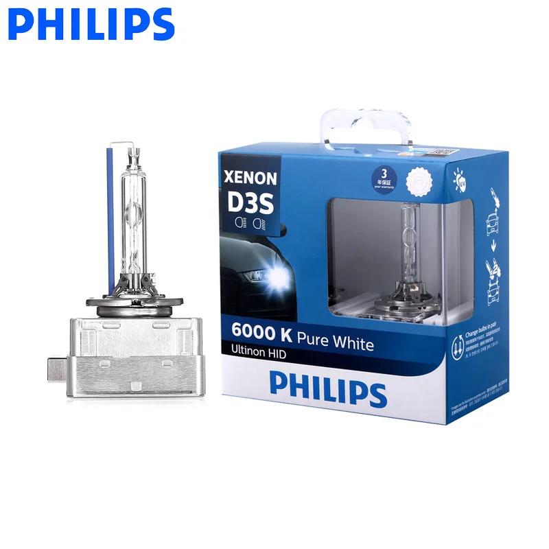 필립스 D3S 42403WX 35W Ultinon HID 6000K 쿨 블루 제논 화이트 라이트 자동차 업그레이드 헤드라이트 ...