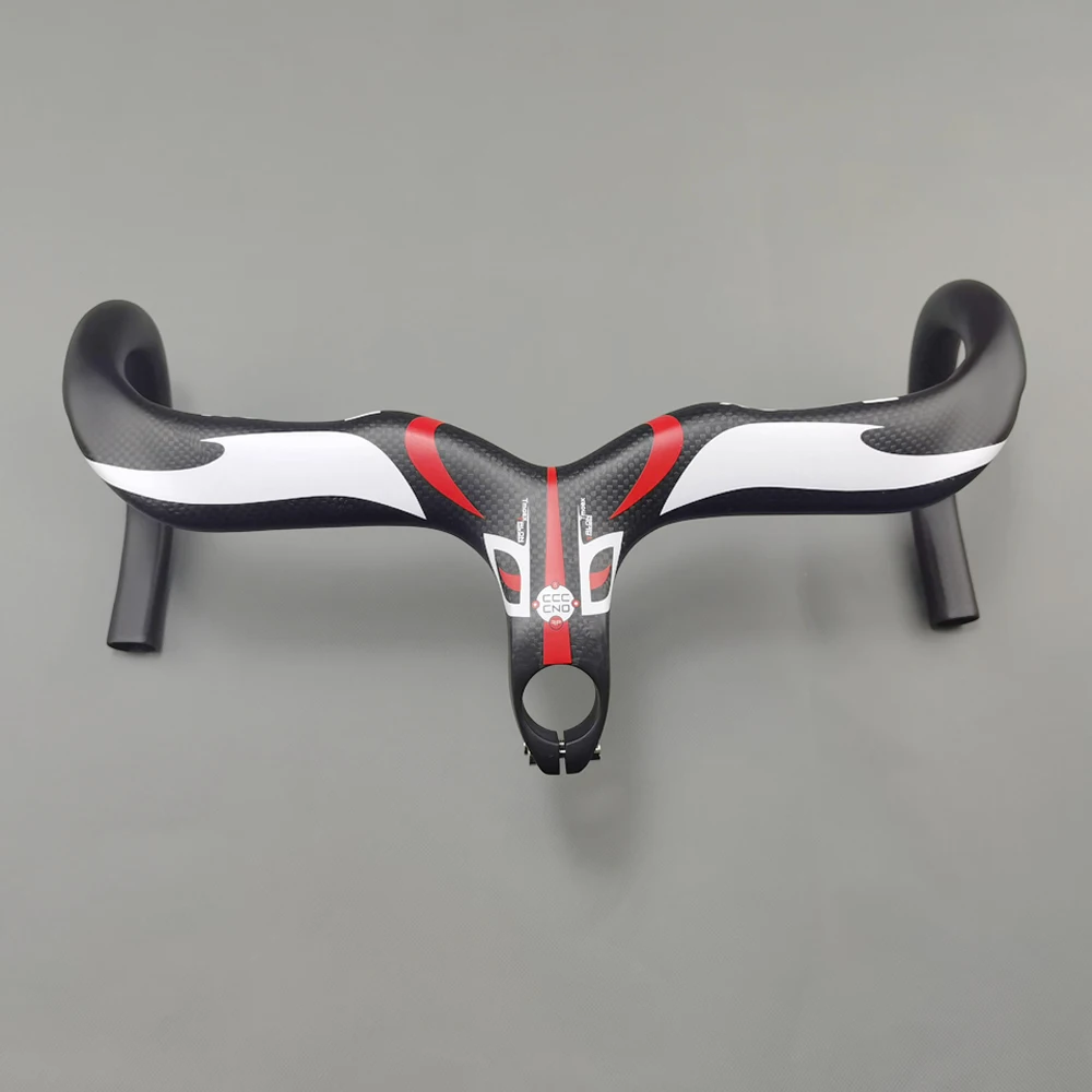 Guidon intégré ultraléger en fibre de carbone pour vélo de route ...