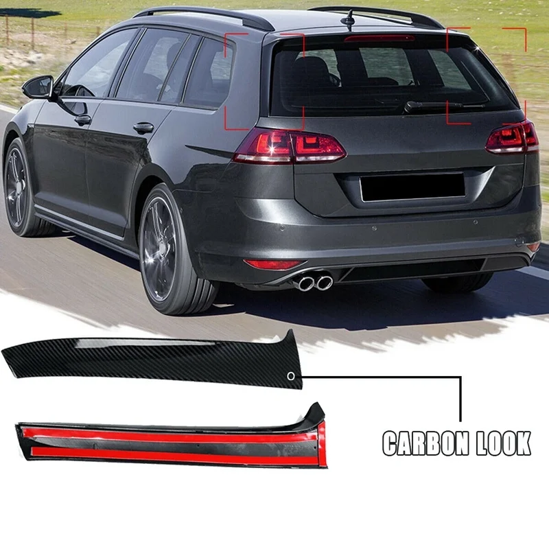 Carbon Fiber Rear Window Side Spoiler Trim For-VW Golf 7 R Variant ...