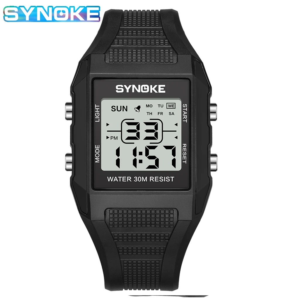SYNOKE 학생 스포츠 남성용 방수 시계, 30M, LED 남성 전자 시계, 다기능 남성 시계|디지털 시계| - AliExpress