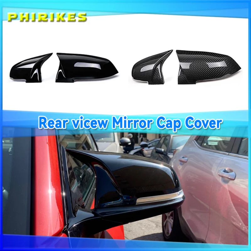 1Pair Carbon Fiber Gloss Matte Black Car Rear View Mirror Cover Case ...