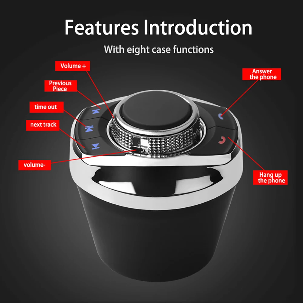 Steering Wheel Control Button Universal Car Wireless LED Light 8-Key ...