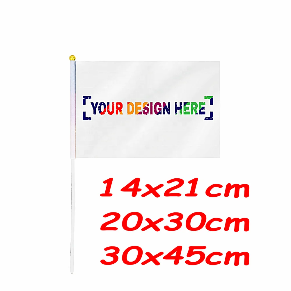 ZXZ 50Pcs Custom Hand Flag 14X21cm Hand Shaking Flag Print Buyer's ...
