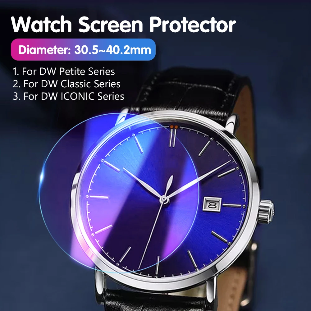 Smart Watch Tempered Glass Screen Protector Film Round Protective Film ...