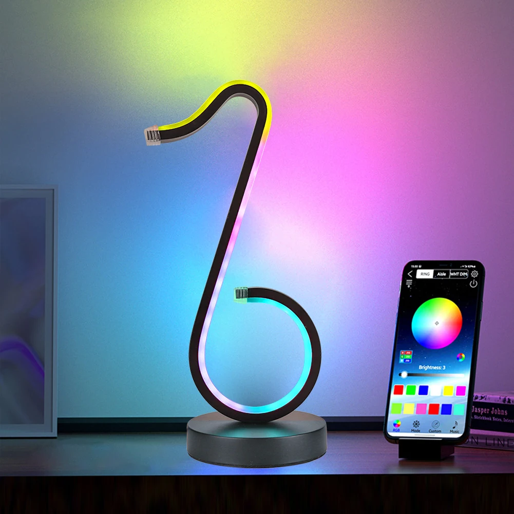 Modern LED Wall Lamp Acrylic Iron Musical Note Bedside Night Light ...