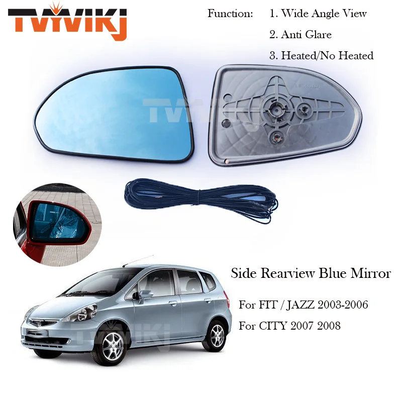 TVYVIKJ-Outer-Rearview-Blue-Mirror-Lens-Glass-For-HONDA-FIT-SALOON-2003 ...