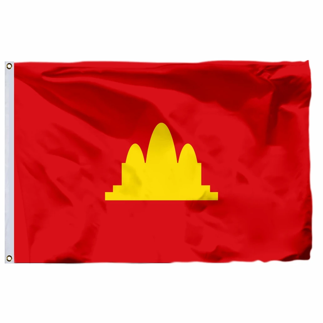 Democratic Kampuchea Flag 90x150cm 3x5ft 120g 100D Polyester Double Stitched High Quality Free ...