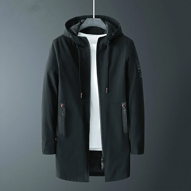 New-Spring-Autumn-Casual-Long-Jacket-Men-Fashion-Hooded-Slim-Fit-Thin ...