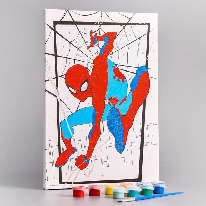 Paint-by-number-Hero-20-x-30-cm-Spiderman-painting-by-numbers-set-for ...