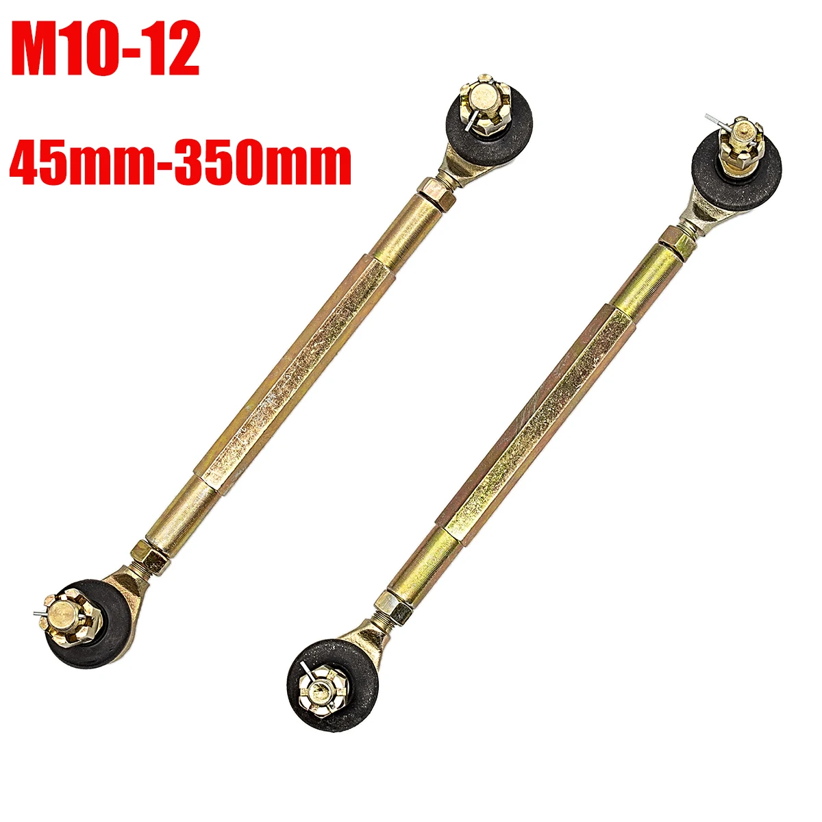 45MM 350MM M10 12 Steering Shaft Tie Rod With Tie Rod Ball Joint for 4 Wheel Kart Modification ...