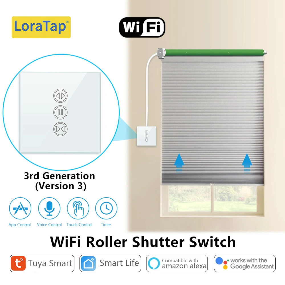 Tuya Smart Wifi Curtain Blinds Switch For Roller Shutter Electric Tubular Motor Google Home ...
