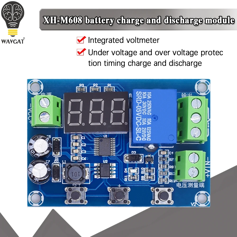 XH-M608-Battery-Charge-Discharge-Module-DC6-40V-Integrated-Voltmeter ...