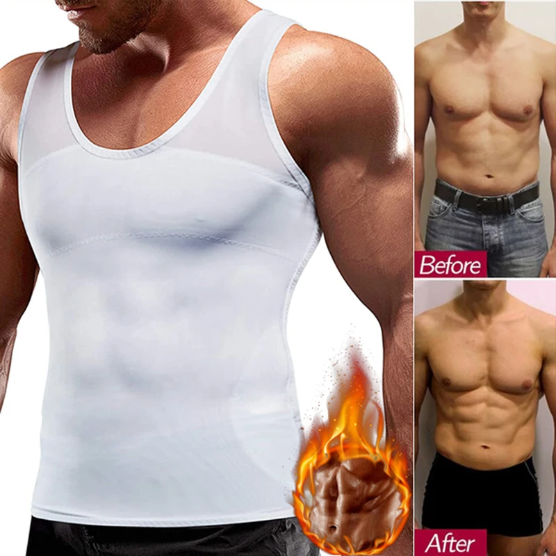 Men's Chest Compression Shirt To Hide Gynecomastia Moobs Slimming Body ...