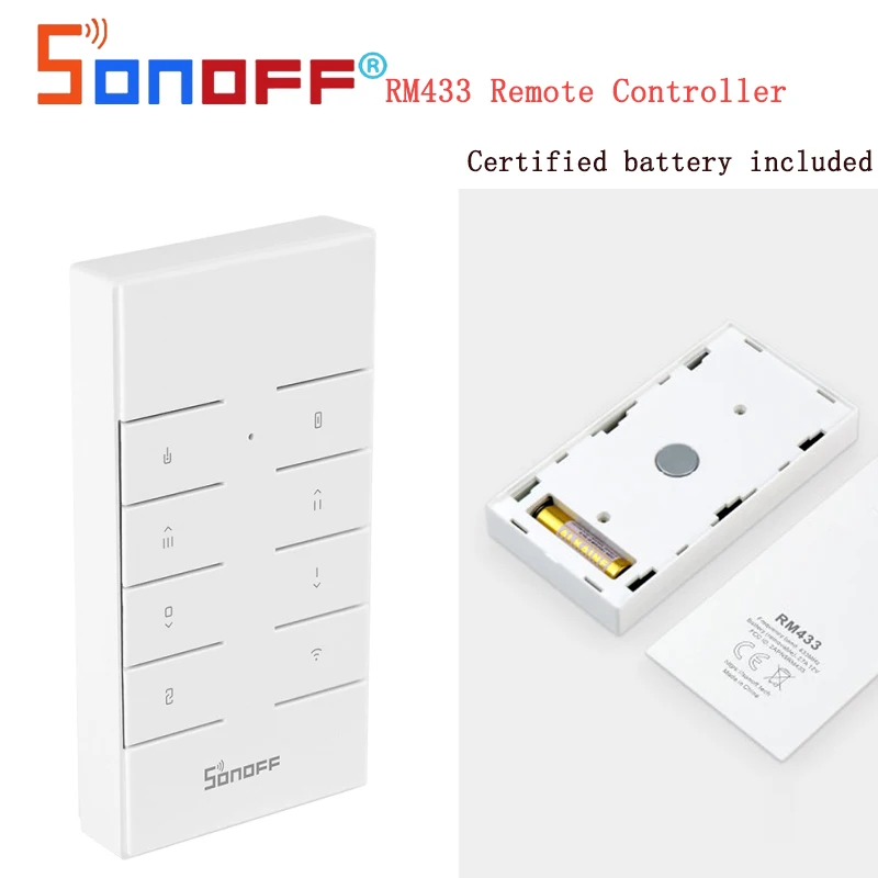 SONOFF RM433 RF 리모컨, 8 키, 다목적 맞춤형 433MHz 제어, Sonoff TX 시리즈/D1/4CH Pro ...