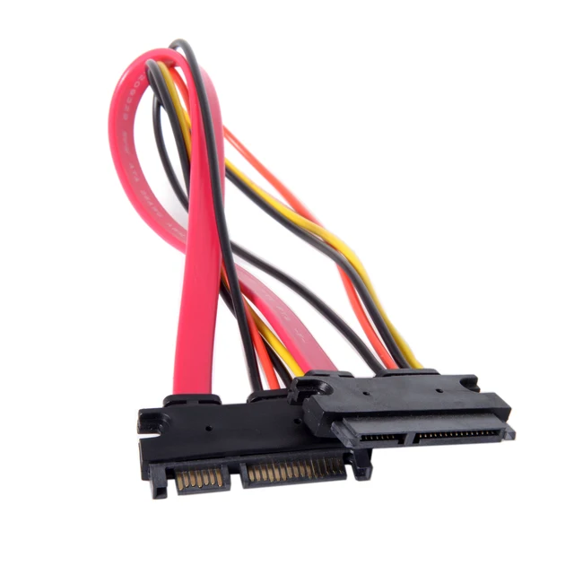 90 Degree SATA 22 Pin Male To Female Sata Extension Cable SATA 3 22 Pin ...