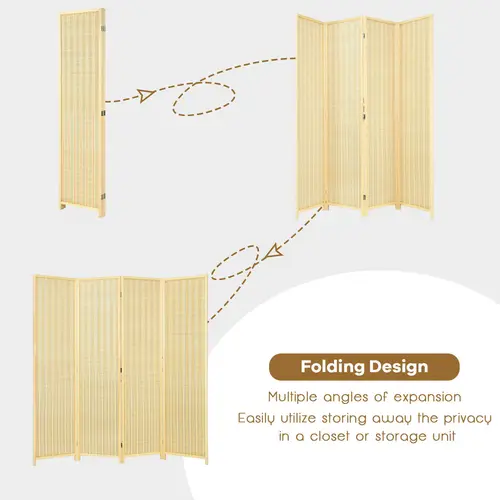 Buy 4 Panel Room Divider Screen Portable Folding 6 ft Partition Screen ...