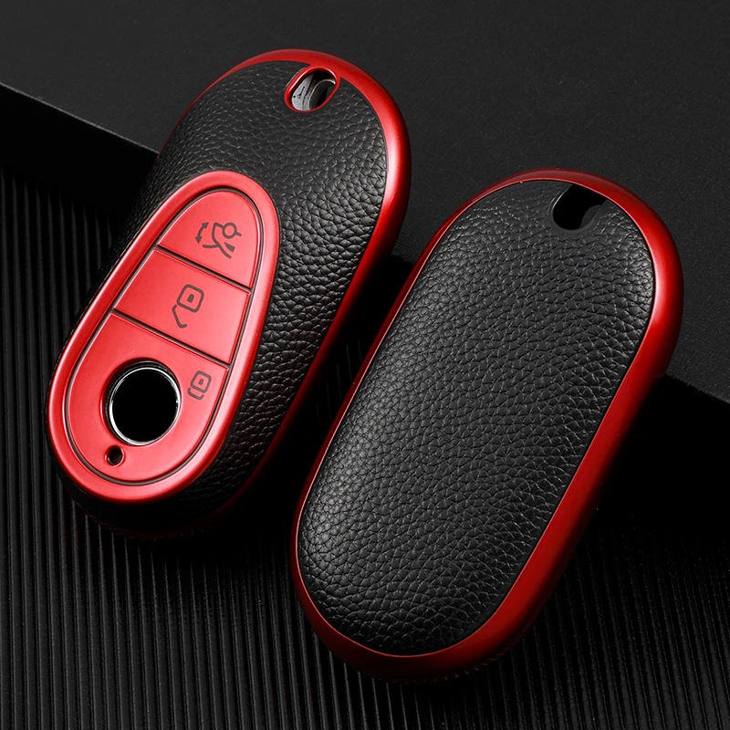 TPU Leather Car Remote Key Case Cover Shell Fob for Mercedes Benz C S ...
