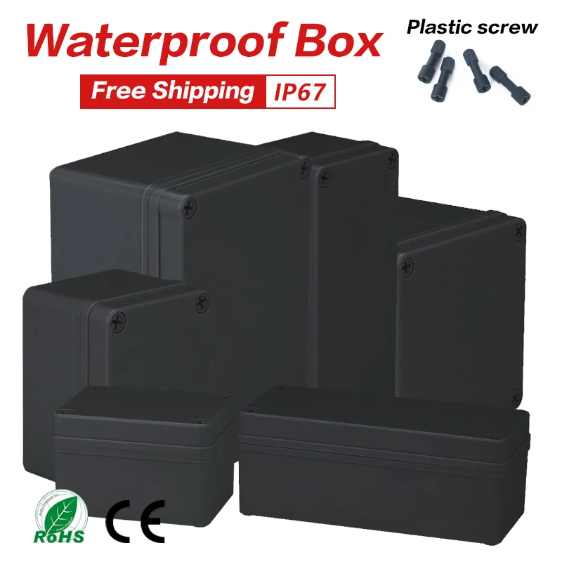 New Plastic Screw Black Box Outdoor Waterproof Case Plastic Box ...
