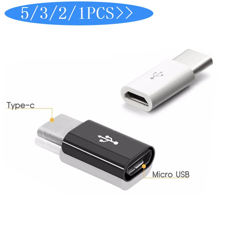 5pcs Micro Usb To Type-c Adapter Mobile Phone Adapter Microusb ...
