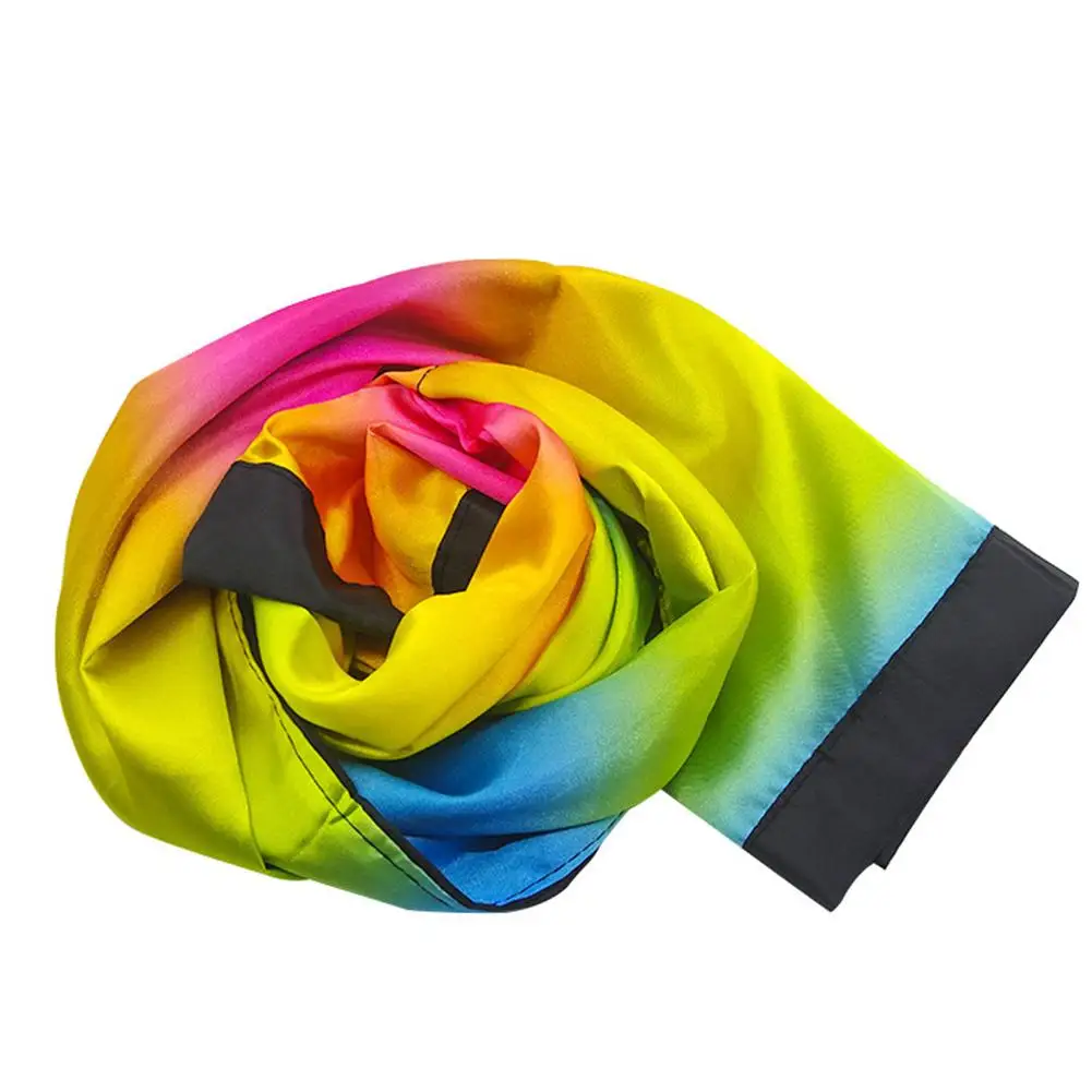 Magic Change Color Scarf Black To Rainbow Streamer Trick Stage Magician ...