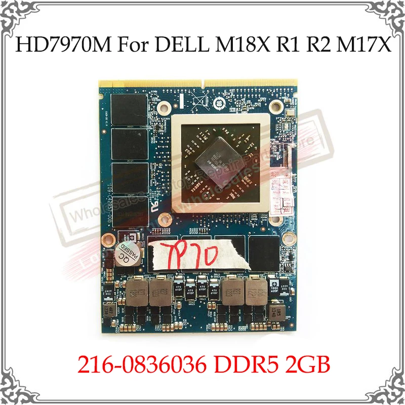 Original HD7970M HD 7970M DDR5 2GB Graphic Card For DELL M17X R3 M15X ...