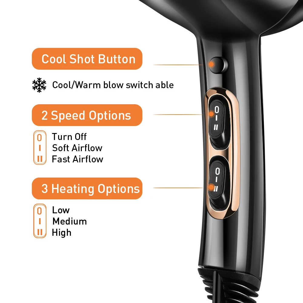 Professional Salon Hair Dryer High Power Hot and Cold Blow Dryer ...