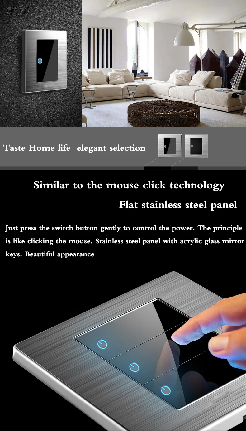 86 Type1 2 3 4Gang 1 2 Way Household Switch EU FR UK - reallycheapstore