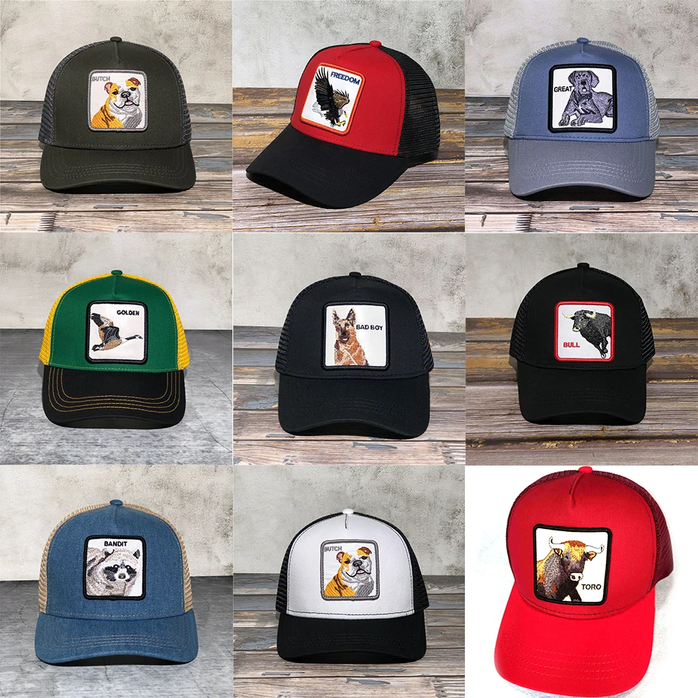 animal cartoon birds dog horse embroidery baseball net cap For Men ...