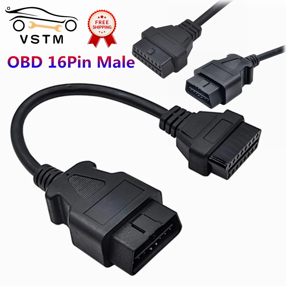 2023-New-Arrival-OBD2-16Pin-Extension-Cable-Connector-30cm-Male-To ...