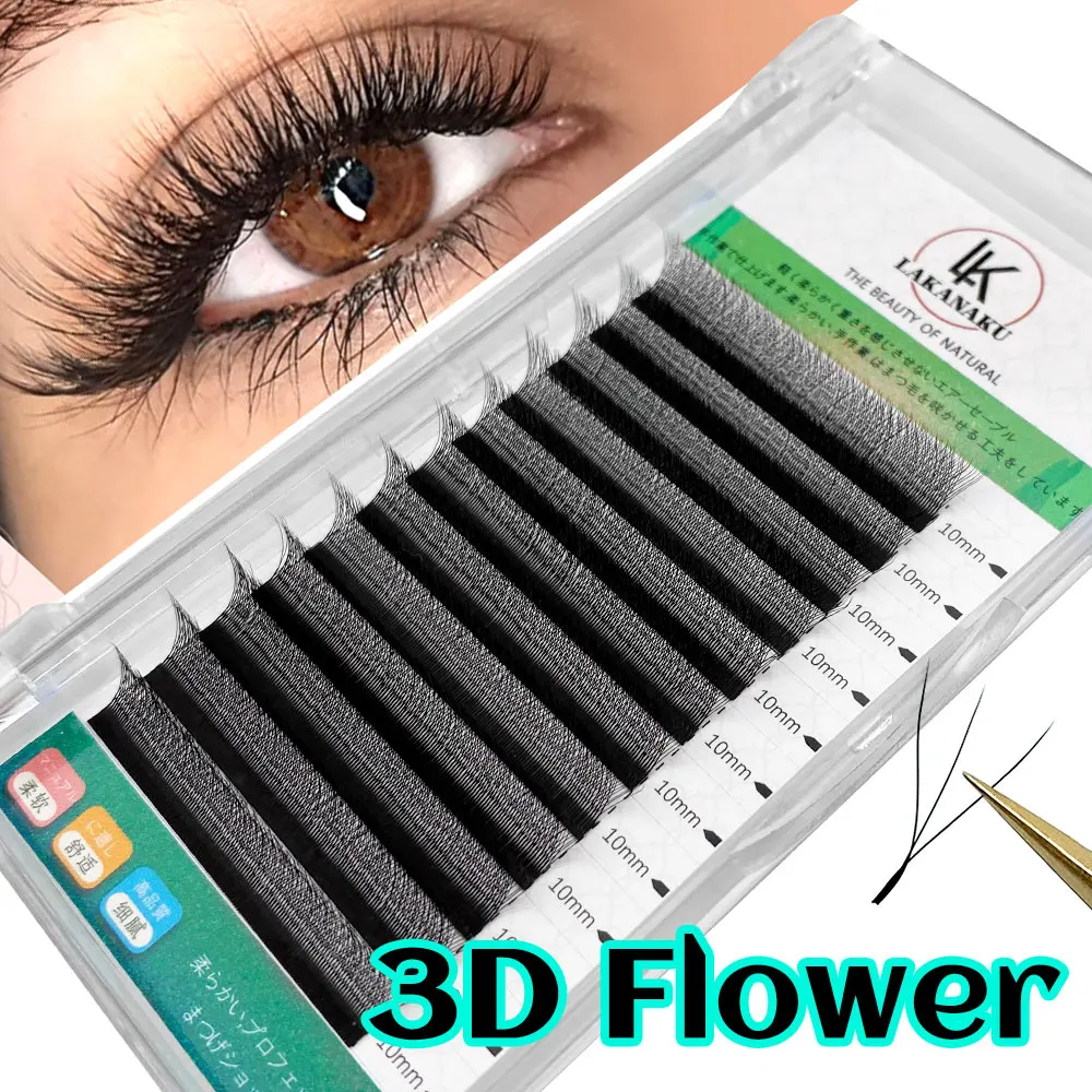 LAKANAKU Clover Lashes Extensions 3D W Shaped Volume Fans Premium ...