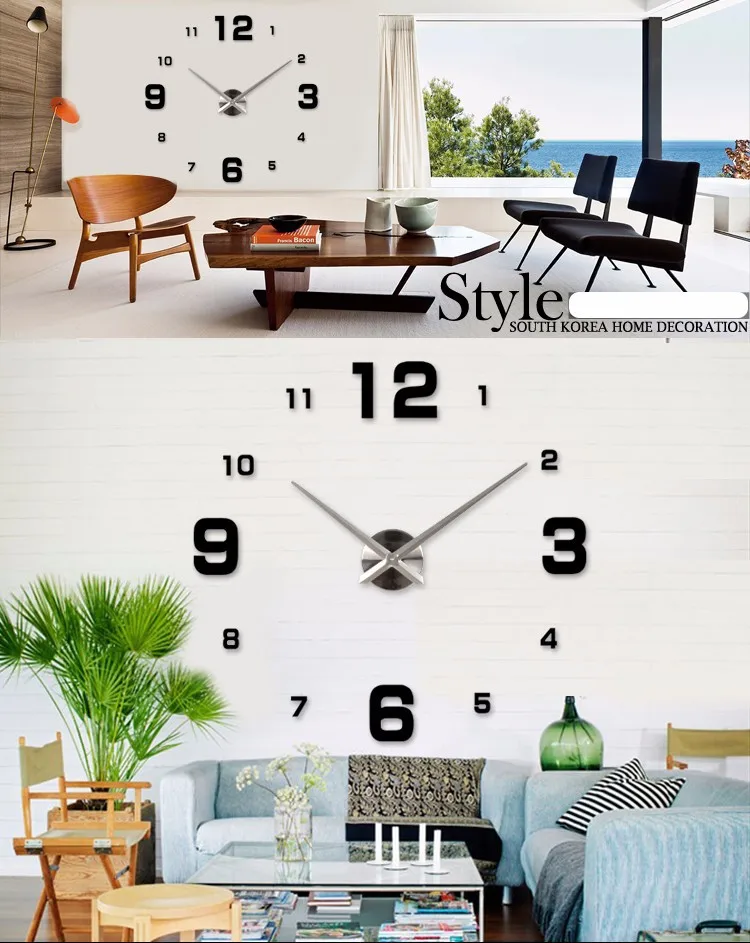 Современные минималистичные гостиная креативные с цифрами акриловые зеркальные настенные часы