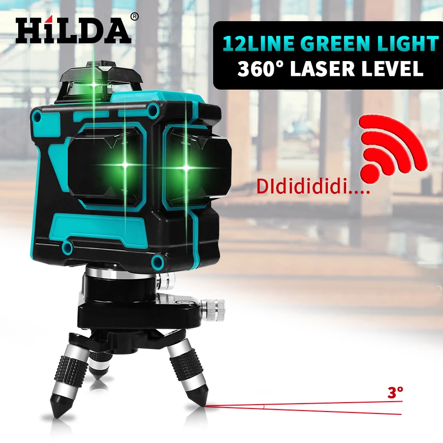HILDA-Laser-Level-12-Lines-3D-Level-Self-Leveling-360-Horizontal-And ...
