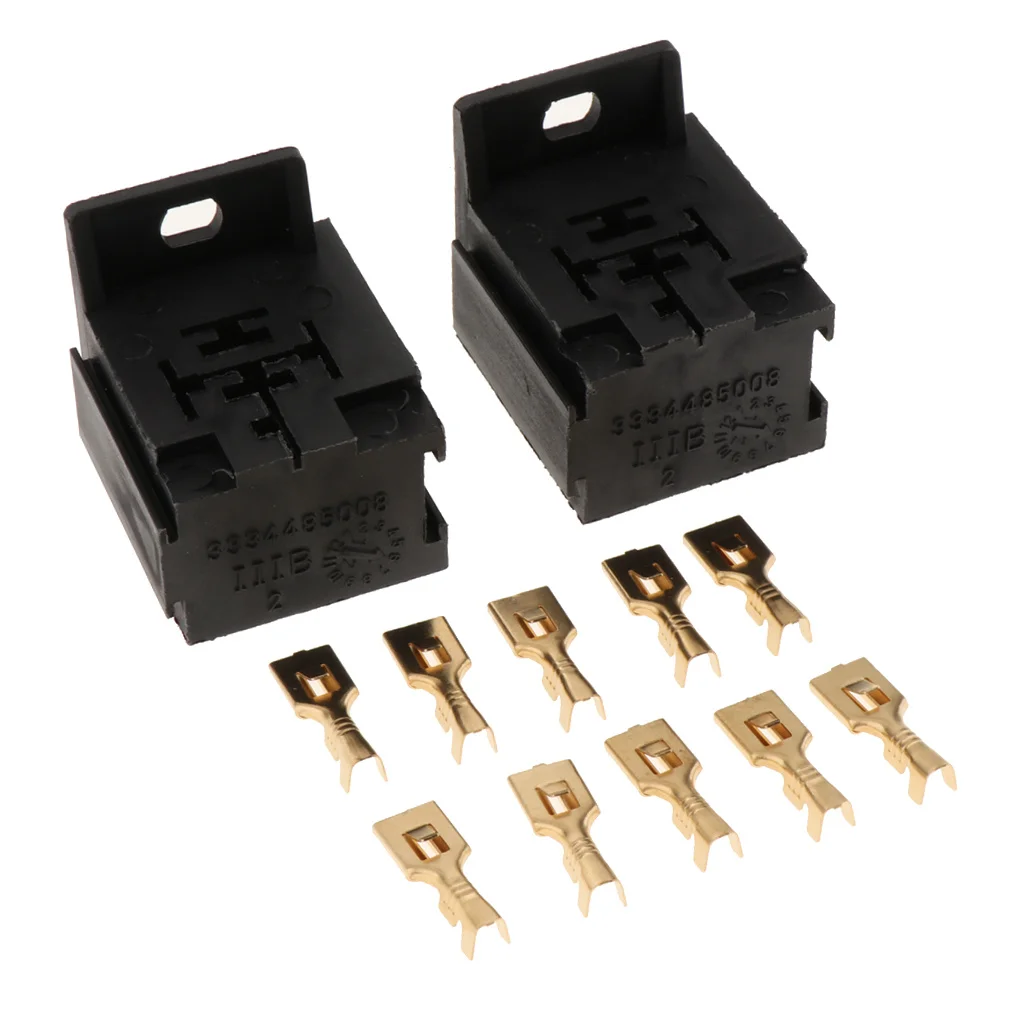 2 x Premium Quality Relay Base Holder and Mount Kit for 5 Pin Relays ...