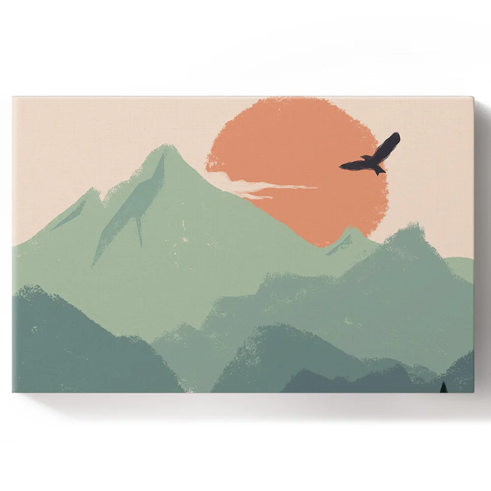 Mountain Water Sunrise Eagle Forest Painting By Numbers Frameworks ...