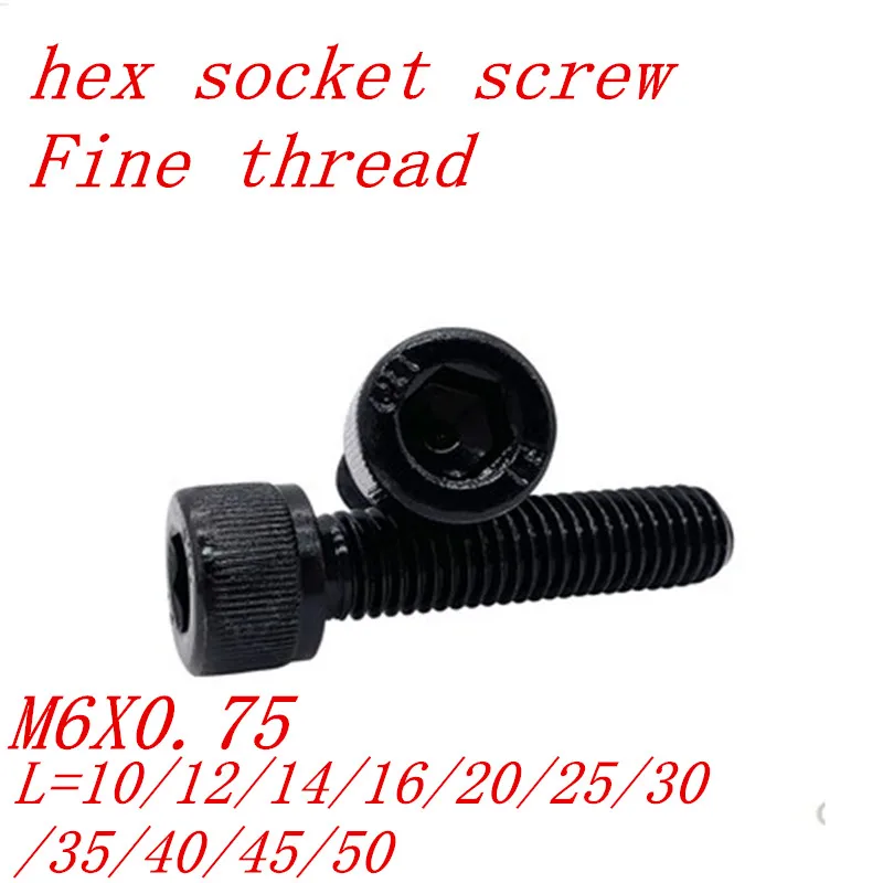 20pcs-lot-M6-0-75-Fine-thread-hex-socket-screw-thread-pitch-0-75mm-m6 ...