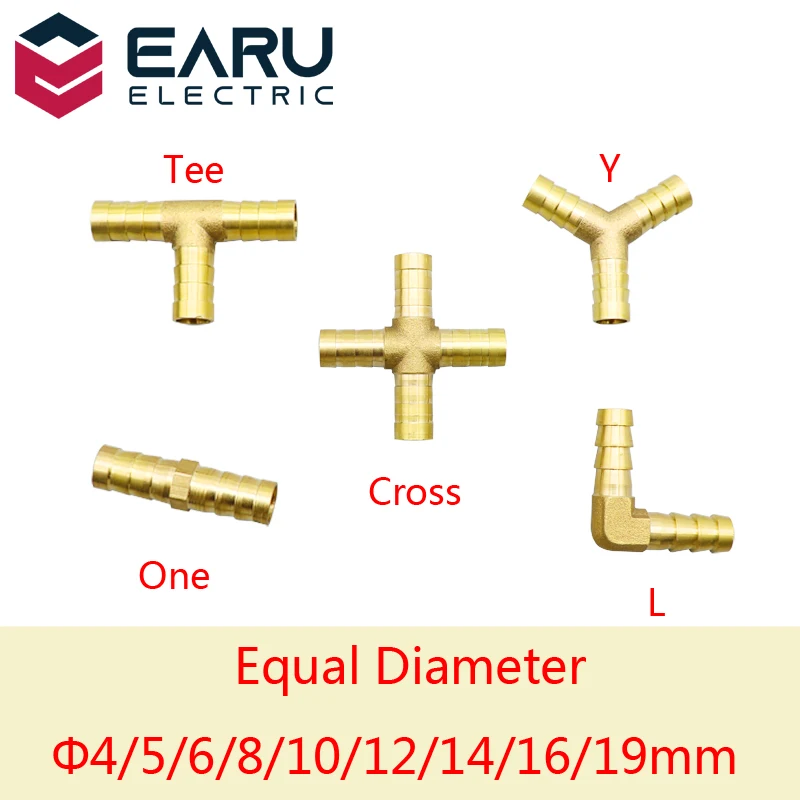 Brass Barb Pipe Fitting 2 3 4 way brass connector For 4mm 5mm 6mm 8mm ...